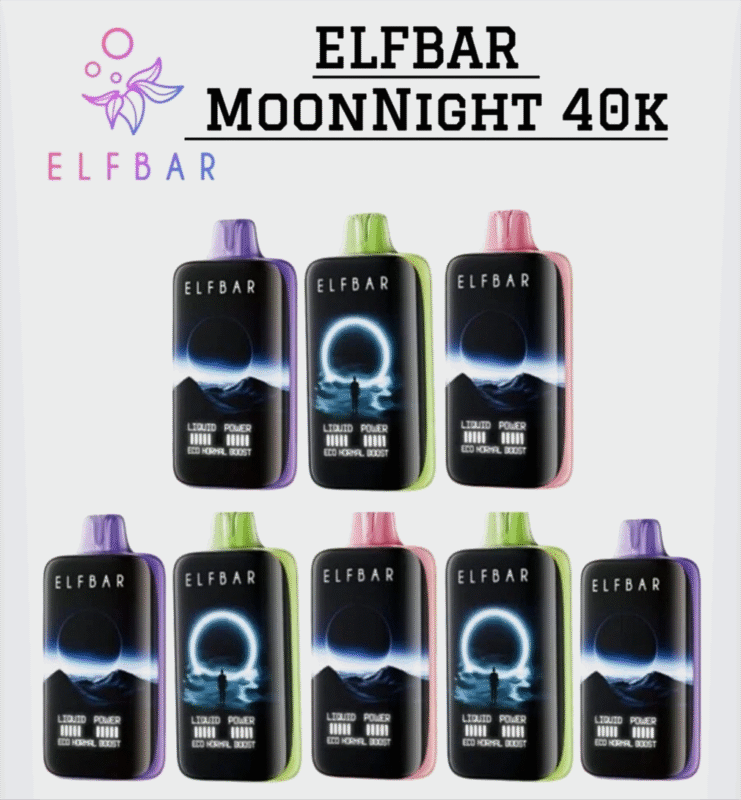 Elf Barムーンナイト40000パフ3モードスマート使い捨てVAPEキット - Vapeu